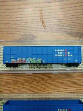 N Scale Deluxe Innovations Wood Chip Car Golden West Service Graffiti ...