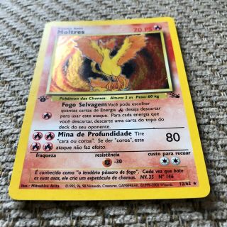 Moltres 12/62 Holo Rare Portuguese Pokemon Card 1st Edition | #31863296