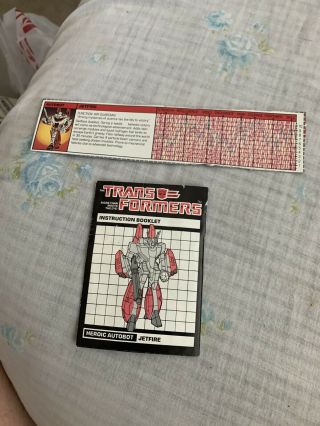 TRANSFORMERS G1 ASTROTRAIN INSTRUCTION BOOKLET & TECH SPEC 1985 | #39994216