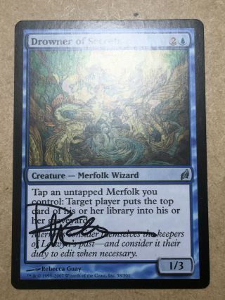 Signed Drowner Of Secrets MP Lorwyn Artist Rebecca Guay MTG Nate ' S ...
