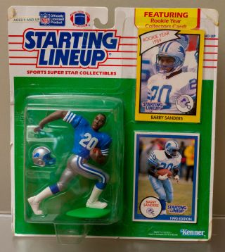 1991 Barry Sanders Detroit Lions Starting Lineup Figure NFL Kenner NIP ...