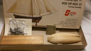 L@@K Vintage Sterling Model A Colonial Man Of War Sloop Ferret Wood ...