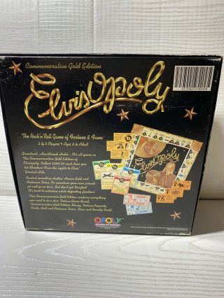 ELVIS - OPOLY Monopoly Board Game Elvis Presley Commemorative Gold ...
