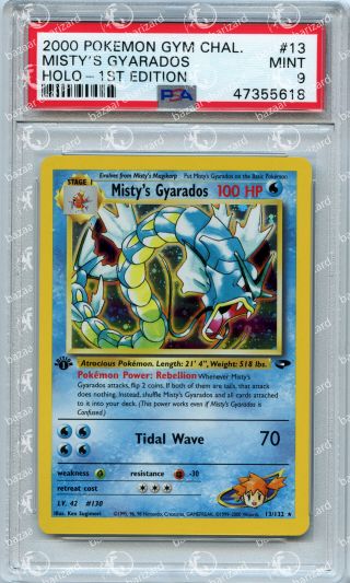 PSA 9 1st Edition Misty ' S Gyarados 13/132 Gym Challenge Holo Pokemon ...