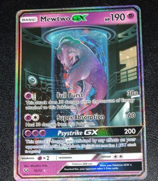 Mewtwo GX Secret Rare Shining Legends 78/73 Graded Pokémon Card GMA 7 ...