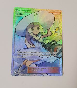 Pokemon TCG Card Full Art Trainer Lillie Ultra Rare 147/149 Sun And ...