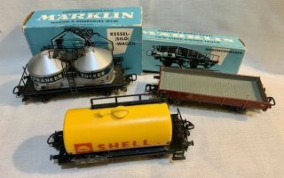 3 Vintage Marklin HO Scale Kesselwagen Shell Oil Tank Car Goods 4502 ...