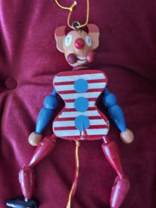 Vtg 2 Unique Christmas Wood Pull String Dancing Toy - Ornaments Circa ...