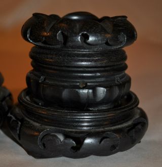 7 VINTAGE CHINESE CARVED WOOD VASE PLANT STANDS | #45148582