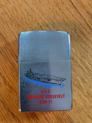 Rare Vintage Zippo Lighter USS Theodore Roosevelt CVN 71 US Navy ...
