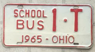 State Of Ohio 1965 SCHOOL BUS License Plate LY - 1 VERY LOW NUMBER ...