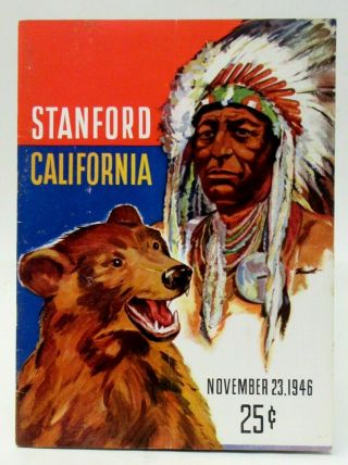 1955 Vintage Football Program: California At Stanford (BIG GAME ...
