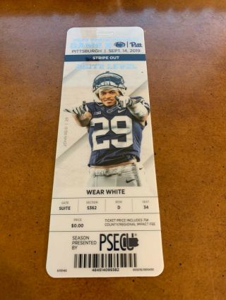 2017 Penn State V Pitt Panthers Press Pass Football Ticket Saquon ...