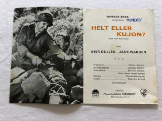 The Thin Red Line Keir Dullea, Jack Warden Vintage 1964 Danish Movie ...