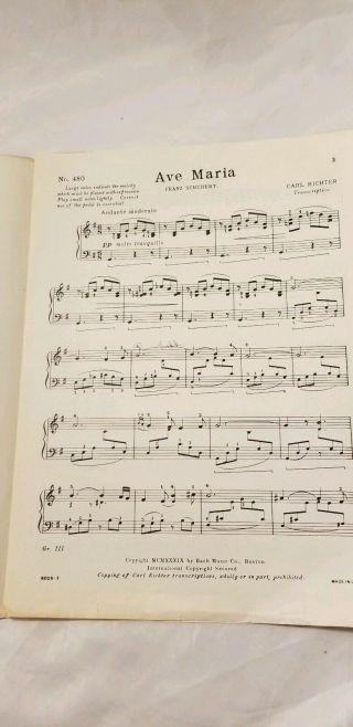 AVE MARIA Sheet Music Vintage 1939 Holiday Christmas Religious Songs ...
