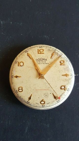 VINTAGE RARE Swiss Made Dogma Prima Ancre 17 Rubis Watch Check It ...