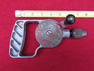 Vintage Gray & Red Dunlap Hand Crank Drill With Pistol Grip Buck Rogers ...
