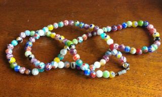 Stunning Vintage Hand Made Italian Venetian Millefiori Glass Beaded ...