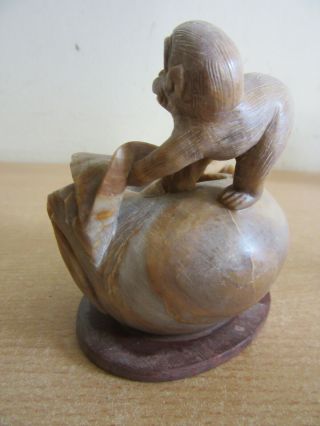 Vintage Chinese Carved Soapstone Soap Stone Monkeys Incense Burner ...