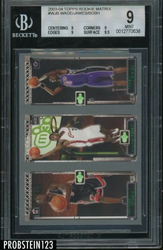 2003 - 04 TOPPS ROOKIE MATRIX DWYANE WADE LEBRON JAMES CHRIS BOSH RC ...