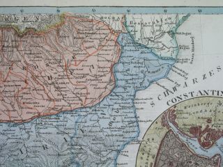 1850 RARE MAP BULGARIA WALLACHIA ROMANIA GREECE TURKEY CONSTANTINOPLE ...