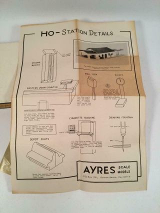HO SCALE AYRES PASSENGER STATION INTERIOR DETAIL WOOD CRAFTSMAN KIT NO ...