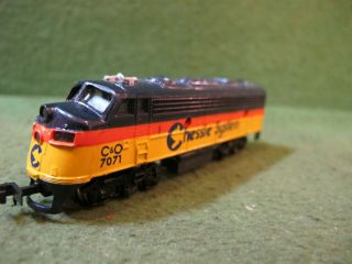 VINTAGE N SCALE LOCOMOTIVE C&O 7071 CHESSIE SYSTEM DIESEL | #59647914