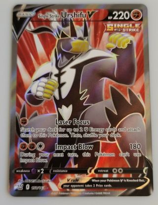 Pokemon Card Single Strike Urshifu V 151/163 Full Art RARE Battle ...