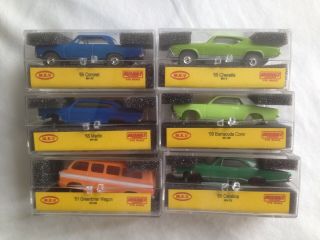 MEV Slot Cars Set Of 5 - - 3 With NOS Aurora T - Jet Chassis | #60151084