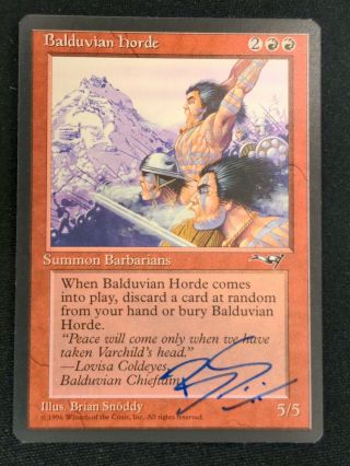 MTG FOIL BALDUVIAN HORDE SIGNED BY BRIAN SNODDY LP DCI PROMO | #32395901