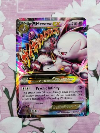 POKEMON CARD M MEWTWO EX 64/162 BREAKTHROUGH XY HOLO FULL ART ULTRA ...