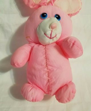 Vintage Pink Nylon Bunny Rabbit Plush Stuffed Animal Toy MTY Dan Dee ...